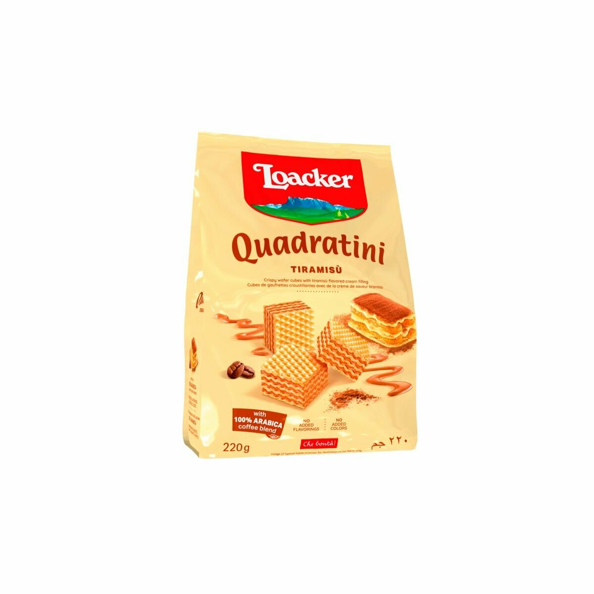 Вафли Loacker Квадратини Тирамису итальянский десерт, 220гр