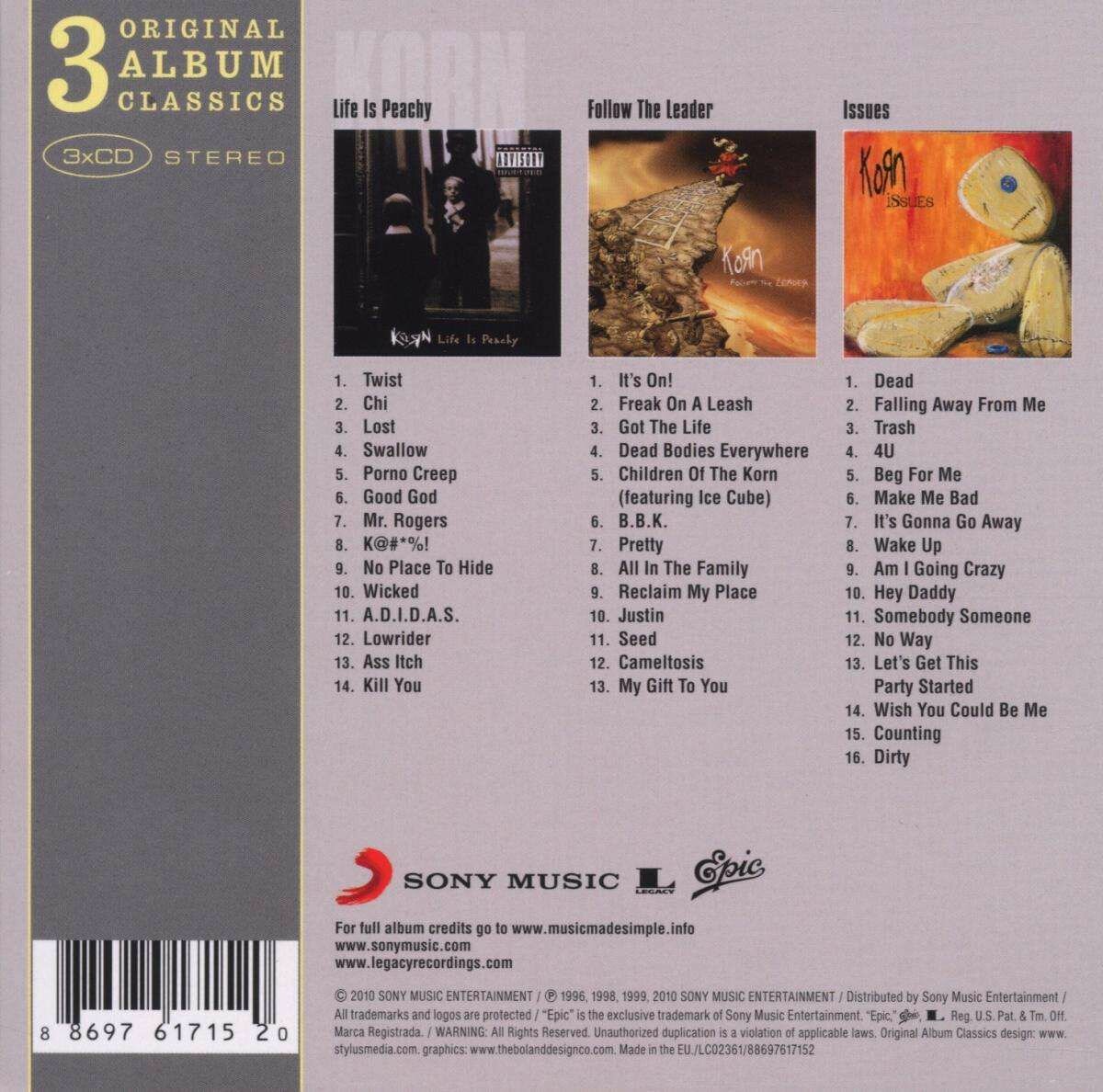Диск Korn - Original Album Classics (3 CD) — фото 1