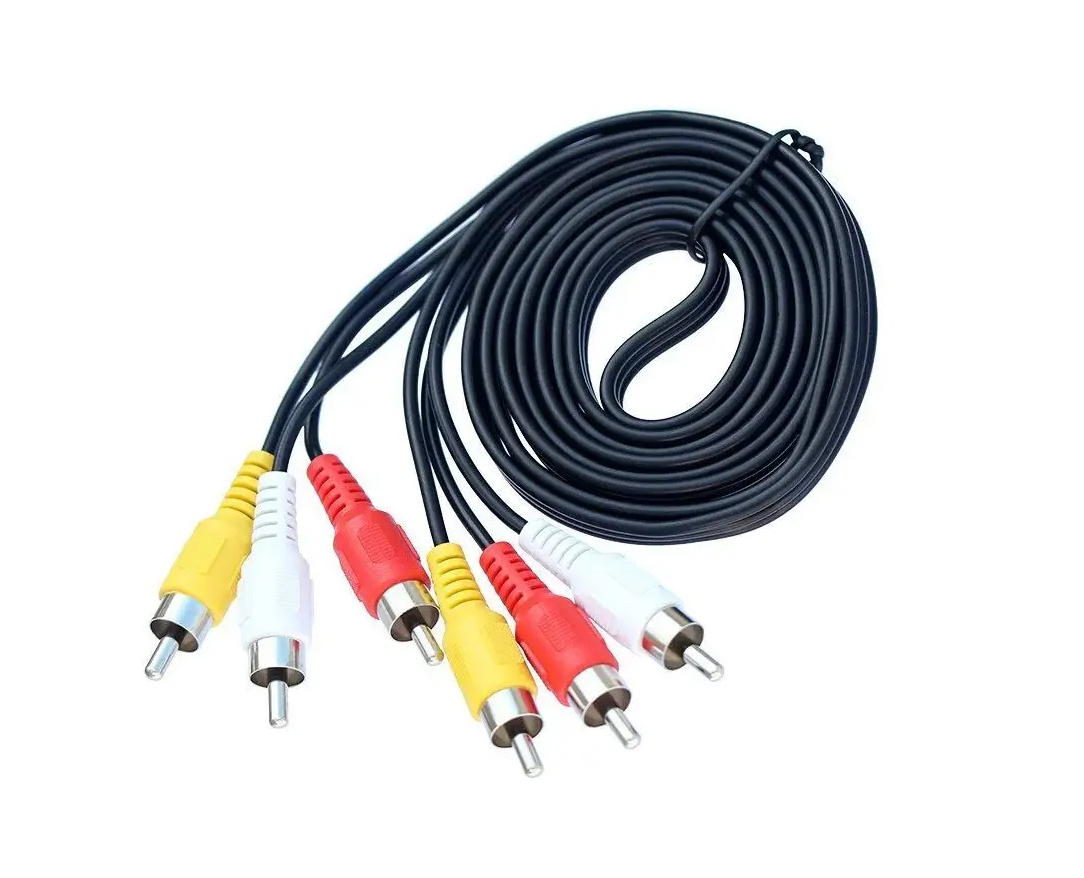 Кабель сигнал (33150), 3RCA-3RCA, 1.5 м, для теле и аудиосистем