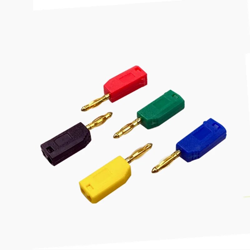 Штабелируемые электрические разъёмы banana plug 2 мм, позолота, 5 цветов 5pcs, Mix colors