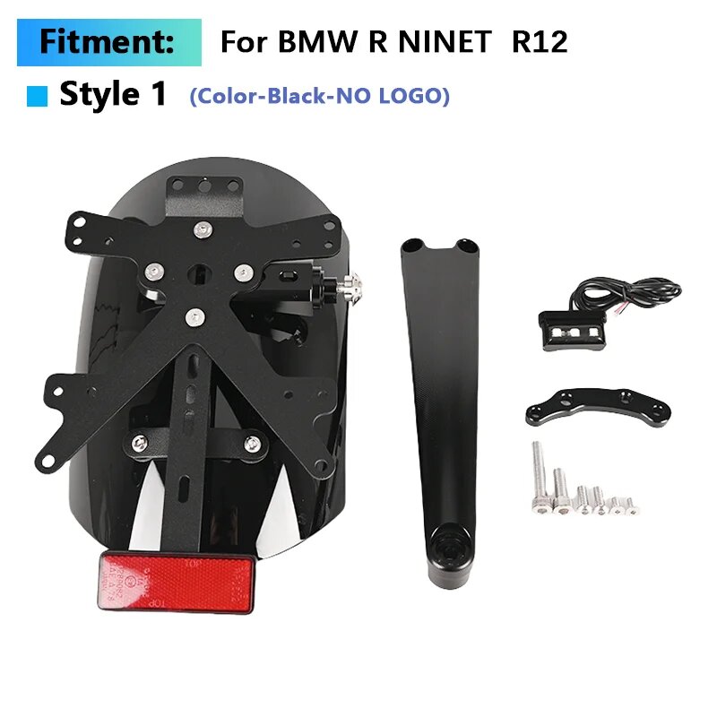 R NINE T кронштейн заднего крыла мотоцикла, брызговик со светодиодным номерным знаком Black No Logo