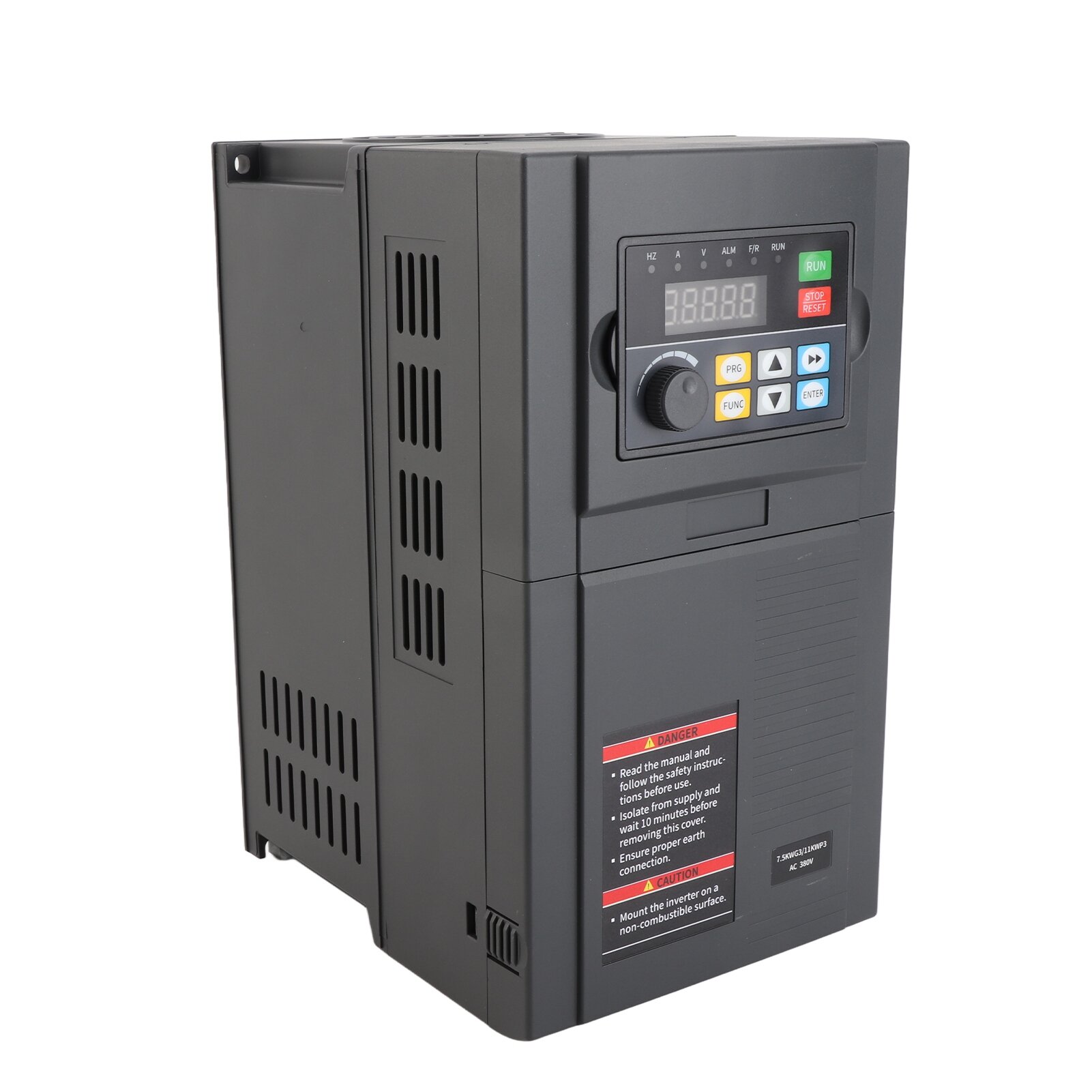 Инвертор переменной частоты, 3 фазы, 5.5кВт, интеллектуальный, огнестойкий, устойчивый к ударам, с большим радиатором и цифровым дисплеем