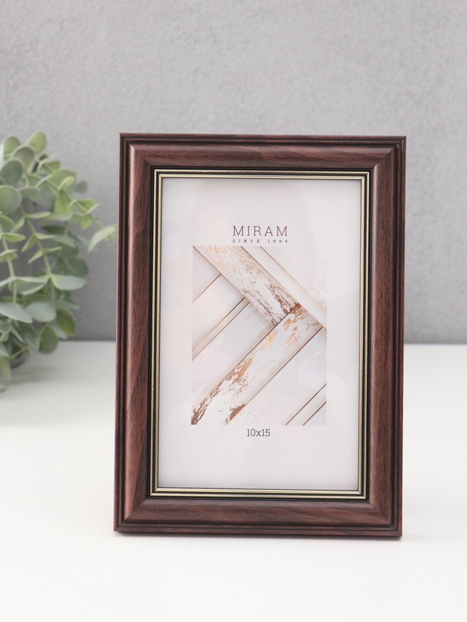 Фоторамка «мирам», 10х15 см, пластиковый экран, прямоугольная, коричневый