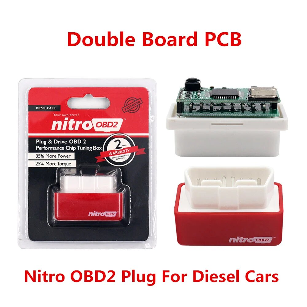 15% Автомобильная экономия топлива Nitro ECO OBD2 Дизельный нитро ECOOBD2 Benzine Protol Gasline Cars Nitro OBD ECO OBD 2-чиповая настройка Benzine Double PCB Diesel