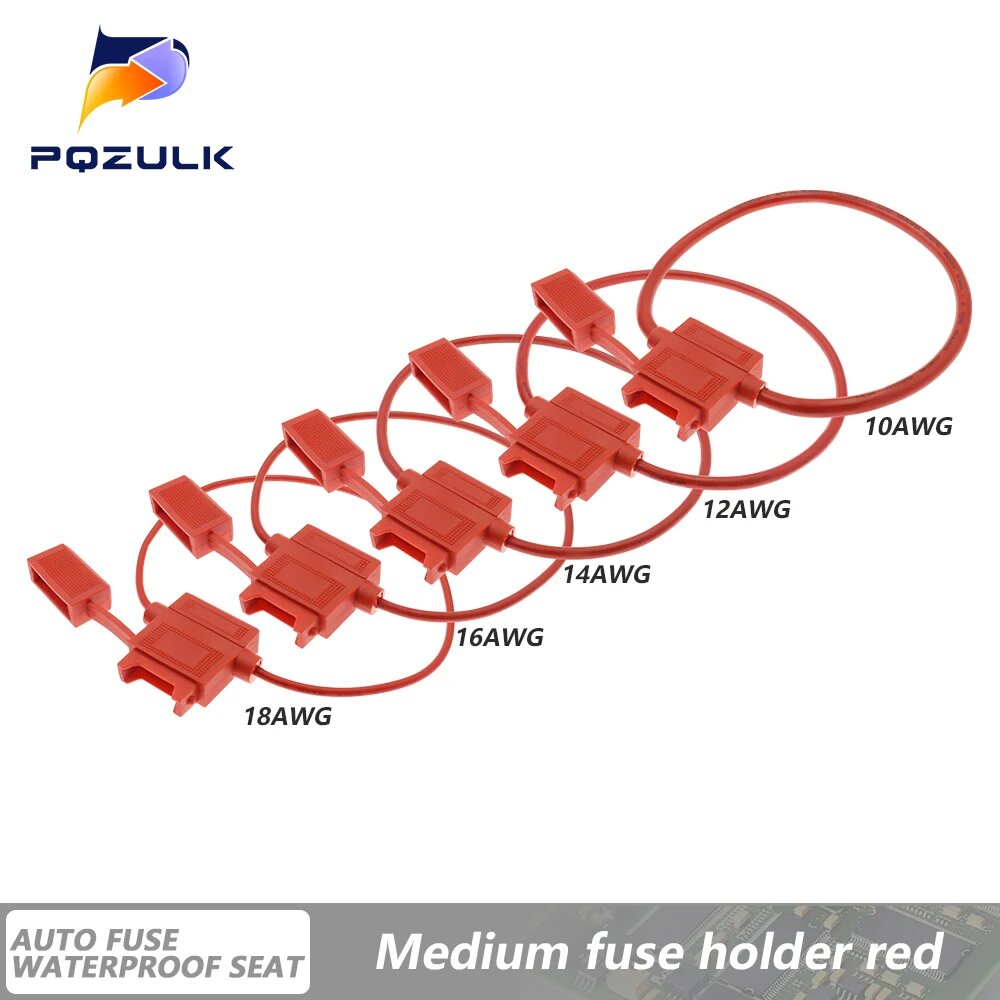 Водонепроницаемый держатель предохранителей PQZULK 32В ATO/ATC 1A, 18AWG, Красный