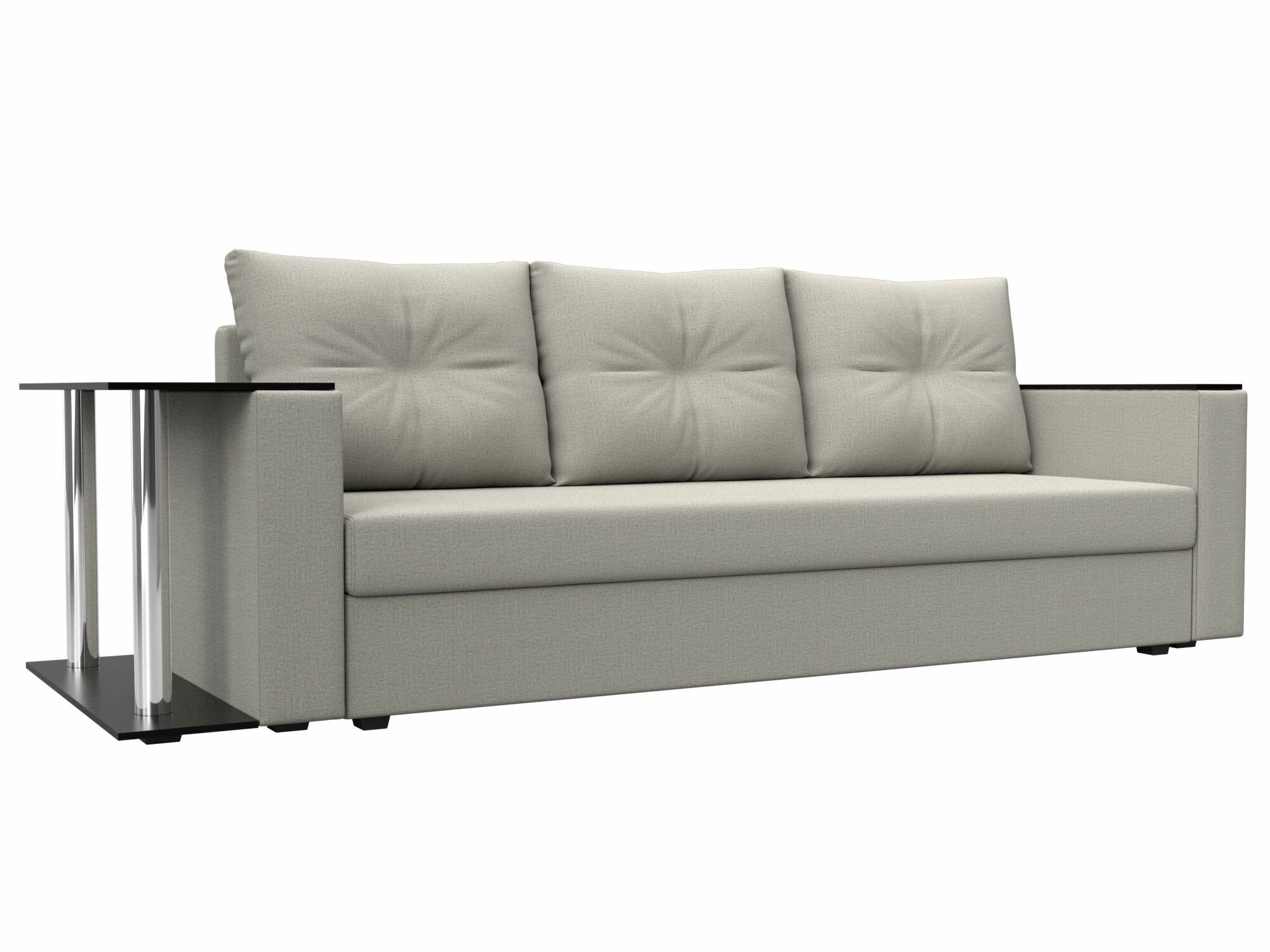 Диван прямой Атланта со столом слева, рогожка, еврокнижка, Хит Диванов