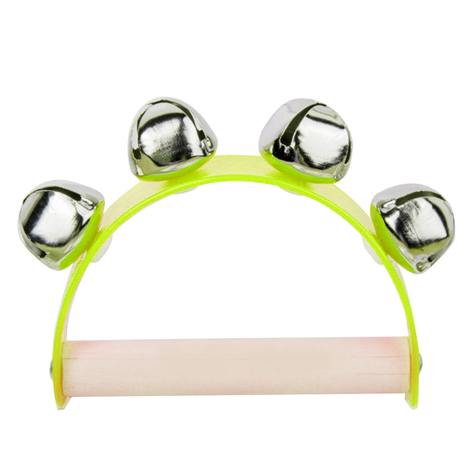 Игрушечные колокольчики Jingle Bell с деревянной ручкой, эргономичным дизайном, ярким цветом, для раннего развития детей, музыкальные, зеленого цвета.