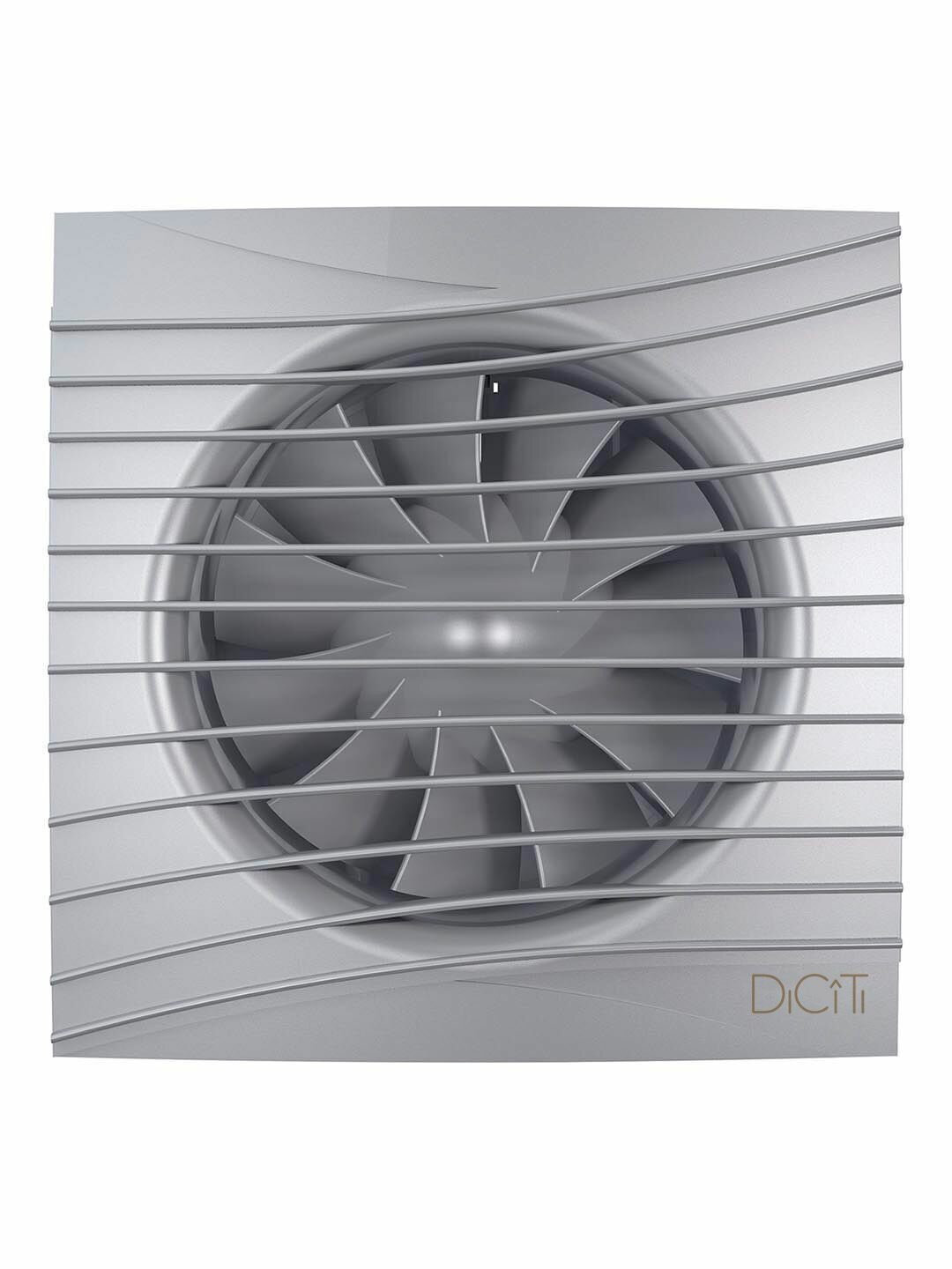Вентилятор накладной SILENT D100 обр. клапан Gray metal DICITI