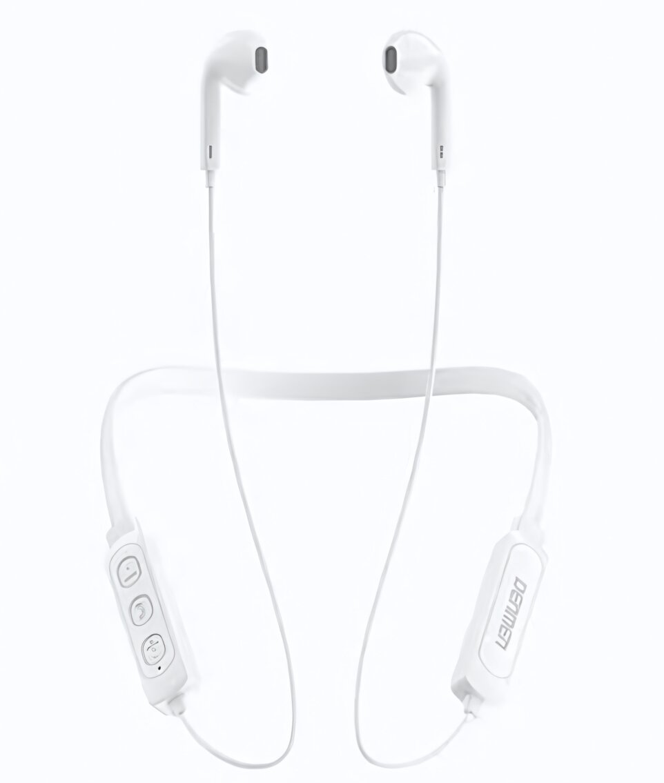 Bluetooth-гарнитура DENMEN DL01, белая, BT5.0, 90mAh, вкладыши