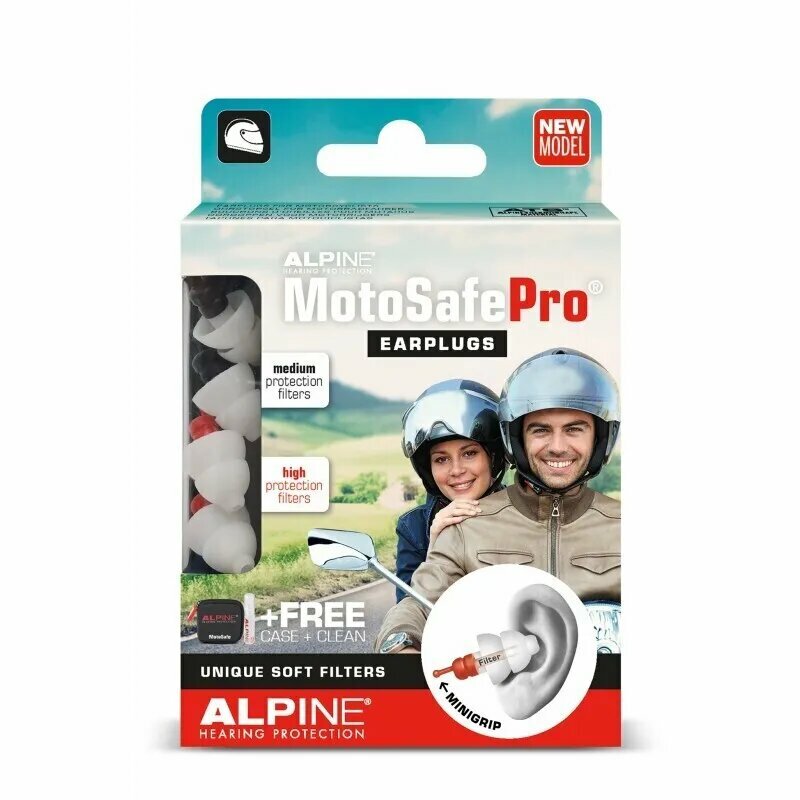 Беруши MotoSafe Pro Alpine, многоразовые, шумопоглощение до 20 Дб