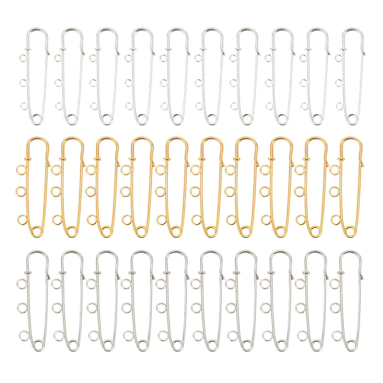 30 шт. брошей-булавок с 3 отверстиями, английские булавки, броши, прочные булавки для килта, застежки для поделок, шитья, одежды, одеяла, юбки