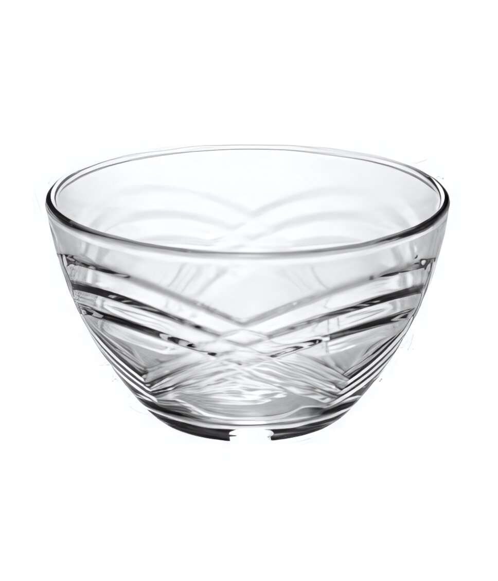 Салатник стеклянный "Сидней" 16см, округлая форма, фактурный узор, для сервировки