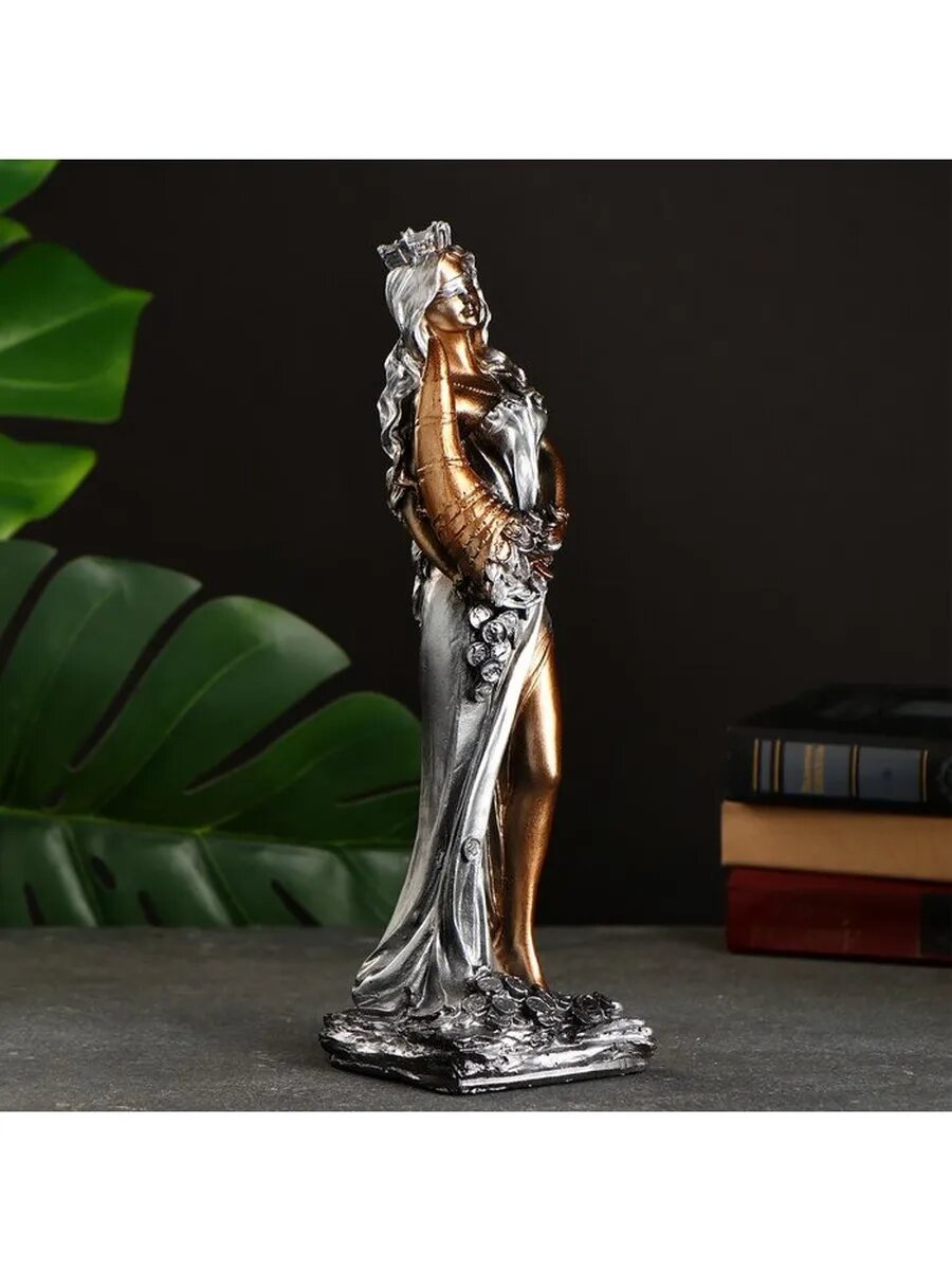 Фигура "Богиня Фортуна" золото с серебром, 29х10см