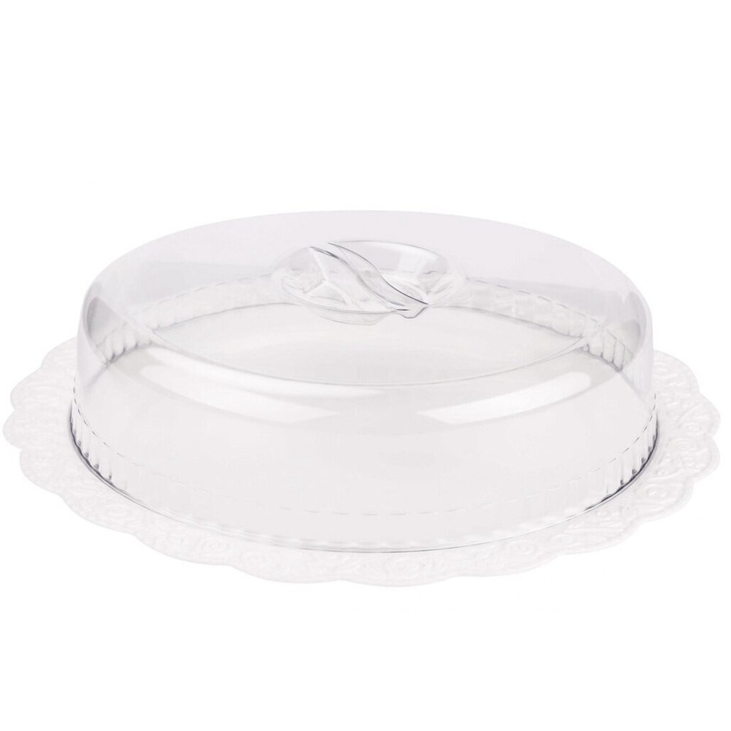 Блюдо сервировочное "Нежность" с крышкой, пластик, 470*130*450 мм