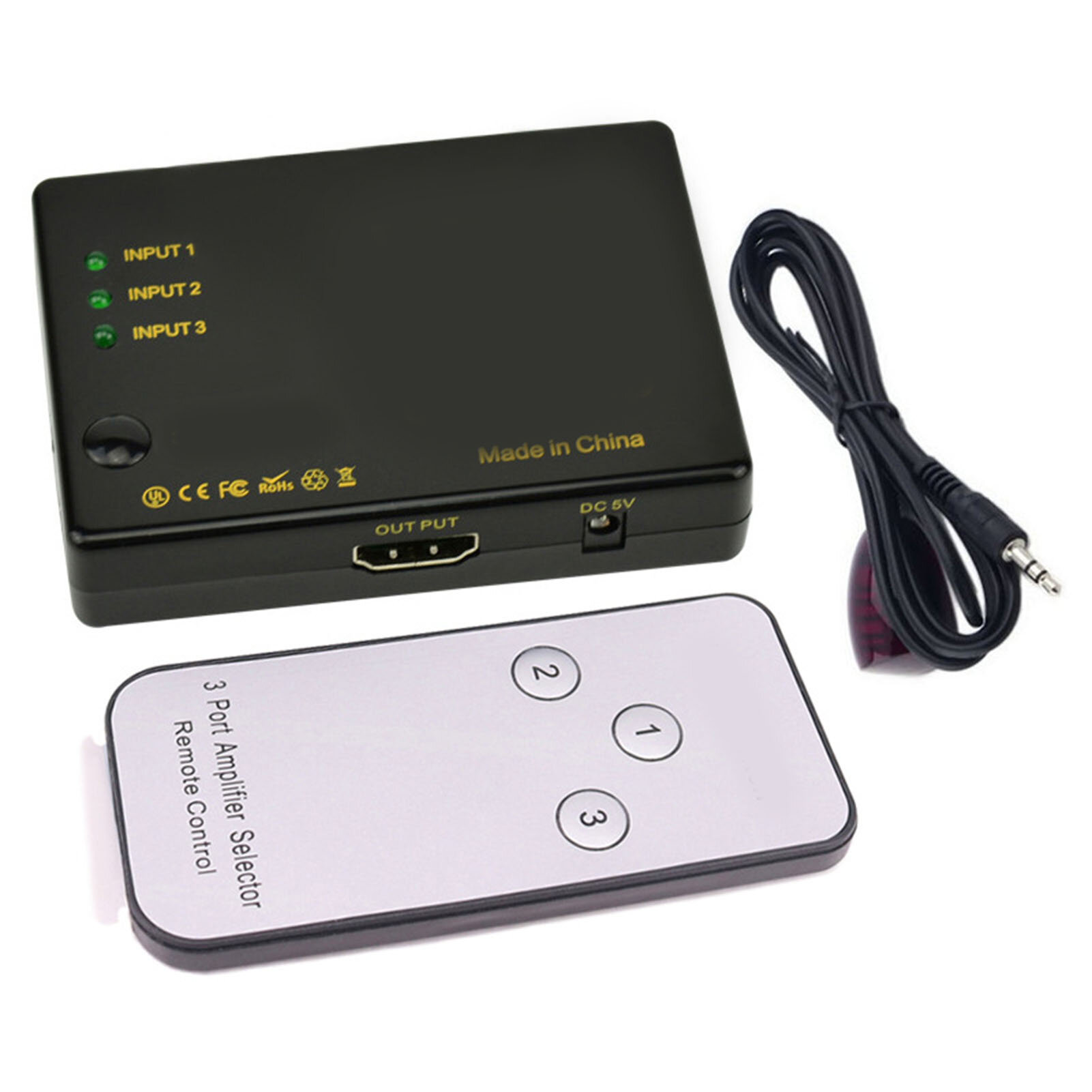 Переключатель мультимедийного интерфейса 4K HD 3 в 1, ИК-пульт дистанционного управления, разветвитель мультимедийного интерфейса HD