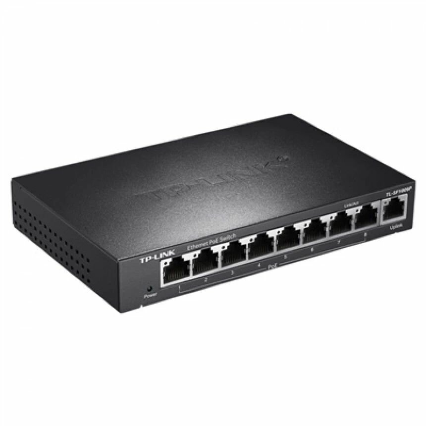 Коммутатор 8 портов PoE+ 65Вт TP-Link TL-SF1009P, серый