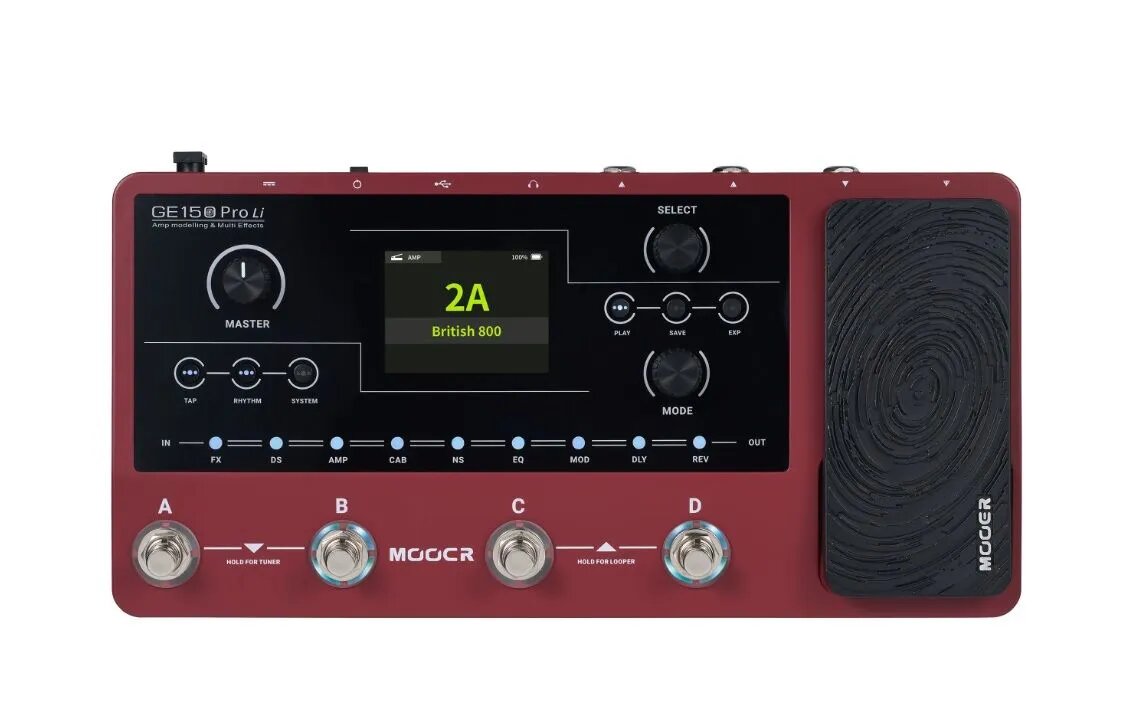GE150 Pro Li гитарный процессор эффектов с педалью экспрессии и встроенным аккумулятором