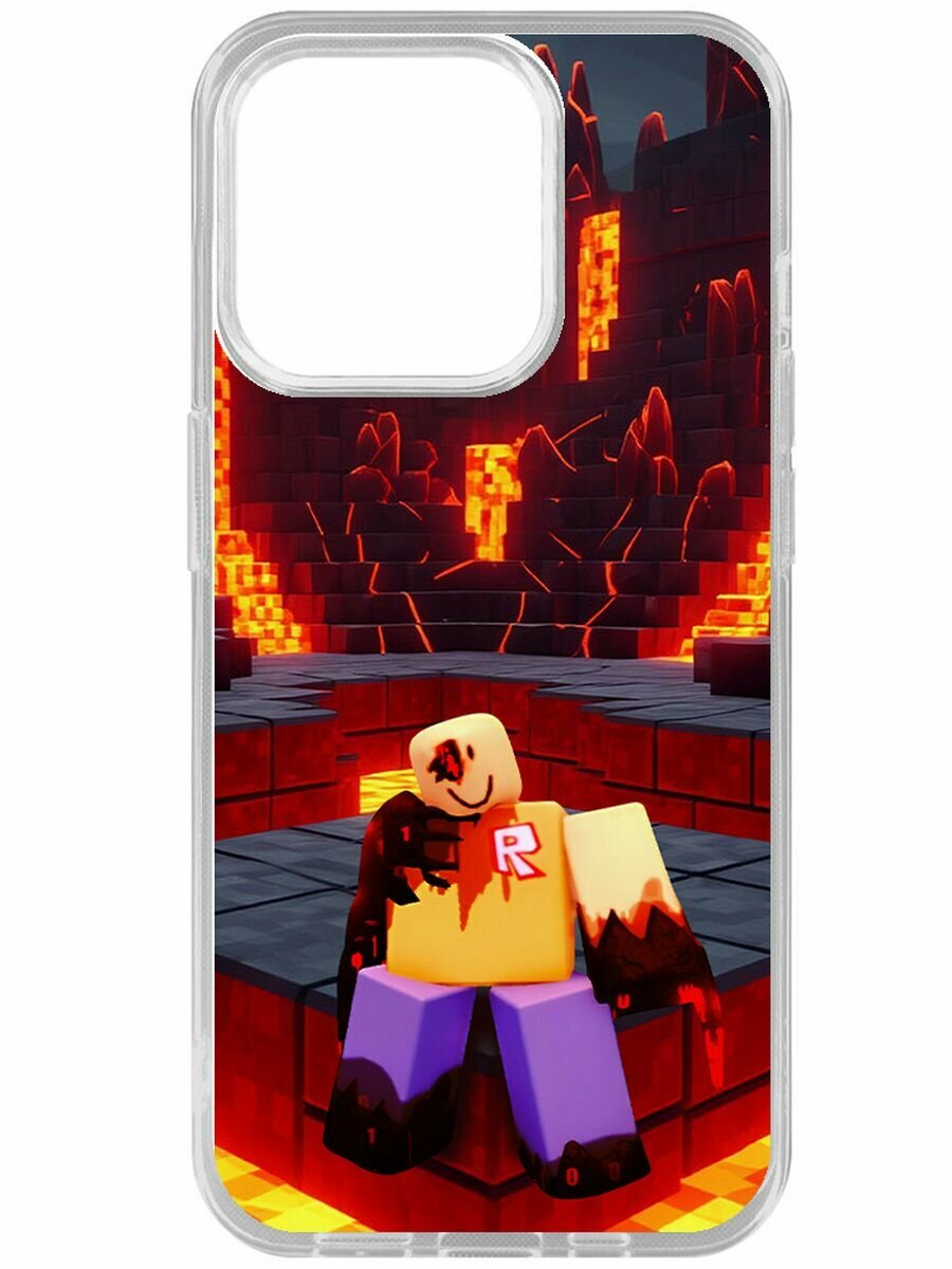 Чехол-накладка Krutoff Clear Case Roblox-Форсакен Джон Доу (Forsaken John Doe) для iPhone 15 Pro
