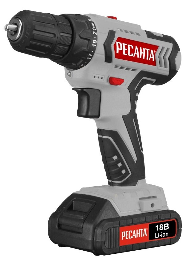 Дрель-шуруповерт ударная Ресанта ДА-18-2ЛК