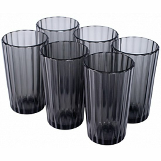 Набор стаканов Osz ОСЗ Мистерия графит 6 шт, 280 мл, высокие, стекло (24с2391 У)