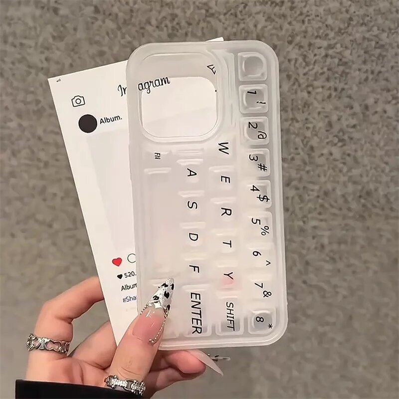Чехол с клавиатурой, способ входа с 3D-кнопкой, чехол для телефона для iPhone 12, 13, 14, 15, 16 pro max