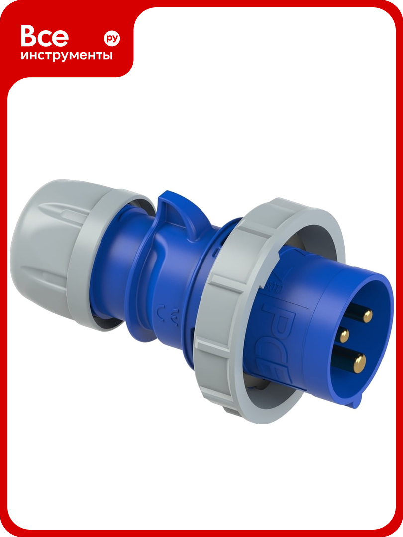 Кабельная вилка PCE 32А 220V 1P+N+E IP67 0232-6