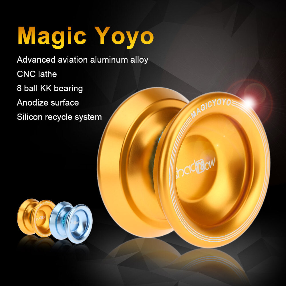 Золотое металлическое йо-йо T8 из алюминиевого сплава Magic Yo-Yo для начинающих, прочное и плавное, идеально подходит для трюков и развлечений