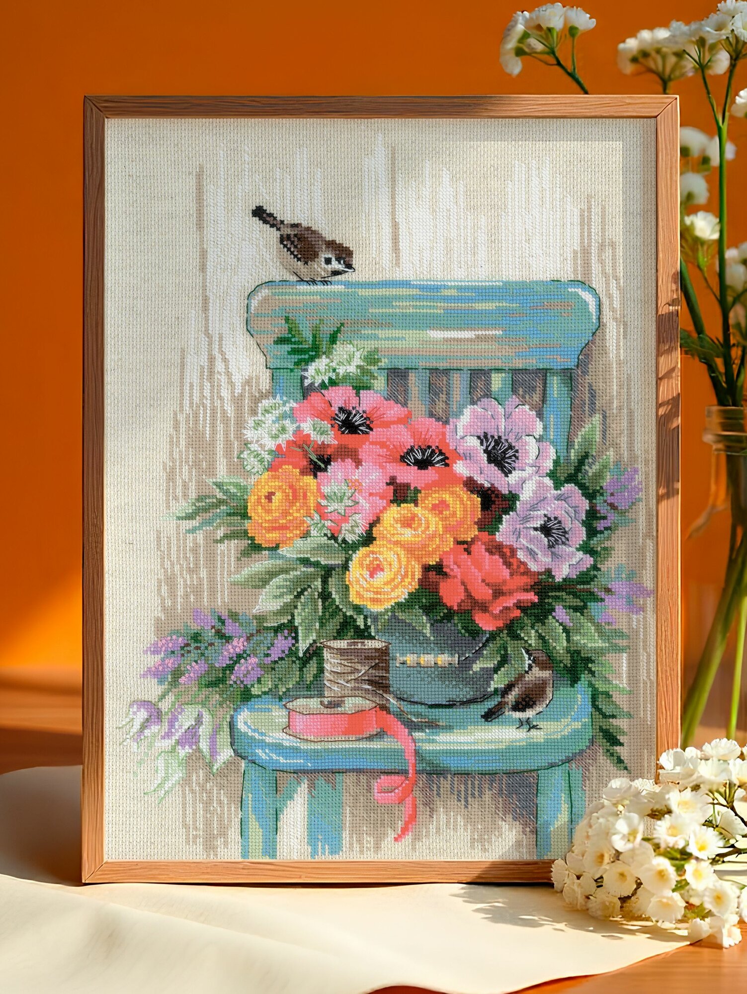 Набор для вышивания крестом Риолис, вышивка крестиком "Цветы моего сада" 30*40см, 2299