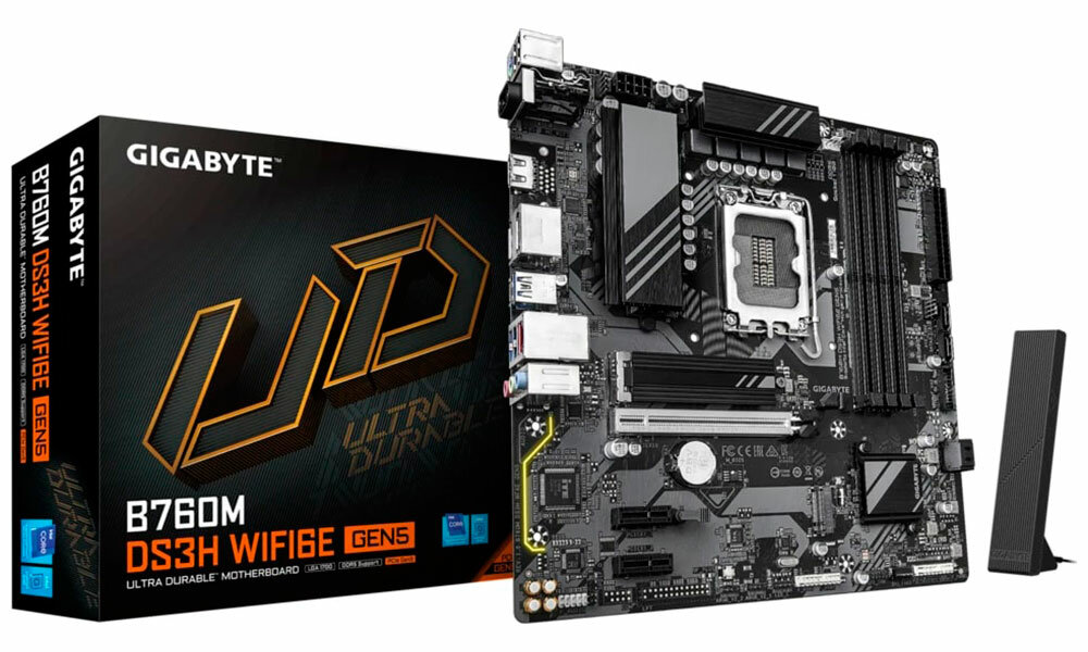 Материнская плата Gigabyte B760M DS3H WiFi6E GEN5 (LGA1700, MATX)
