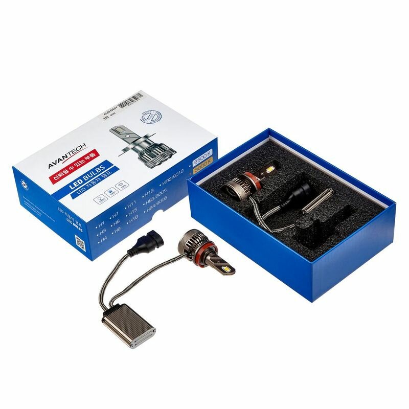Лампа светодиодная LED Avantech H9 12V 45W, 4300K 4500lm (комплект 2 шт.) арт. ALB0945Y