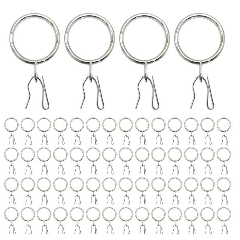 60 шт. металлических колец для штор и булавочных крючков для длительного использования дома или в офисе, 3x30 мм - Серебро