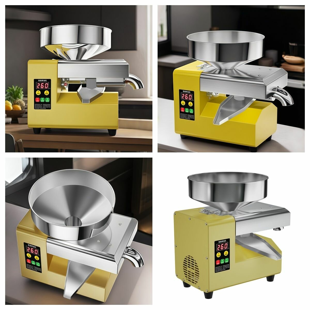 Маслопресс бытовой шнековая OLI MAKER-001, серый, светло-желтый