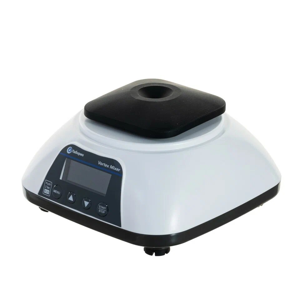 Вихревой смеситель Лаборио VM-500 PRO , белый, ЖК-дисплей 0-3000 обор/мин, 50 мл*4, 15 мл*9, 5-10 мл*12. 2 мл*24, 20 Вт