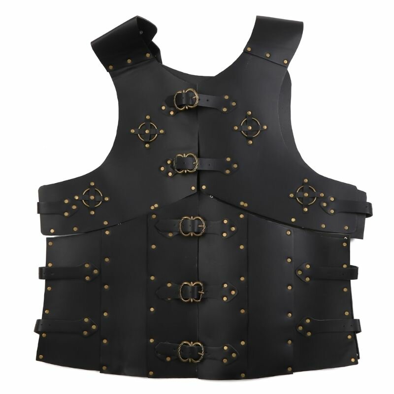 Кожаные Доспехи Викинга В стиле Ретро-Волшебника-Черный