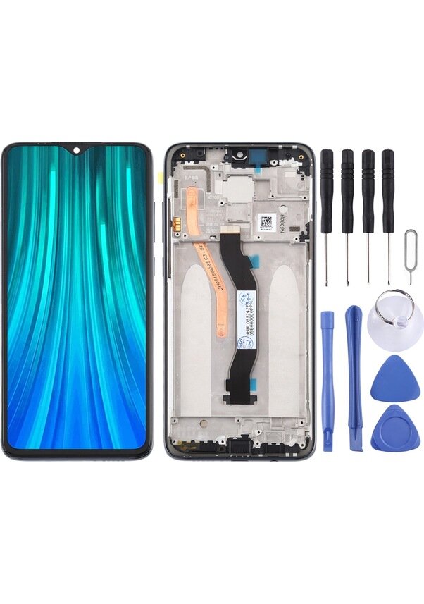 Дисплей TFT LCD для Xiaomi Redmi Note 8 Pro с рамкой, полная сборка, версия с двумя SIM-картами, черный