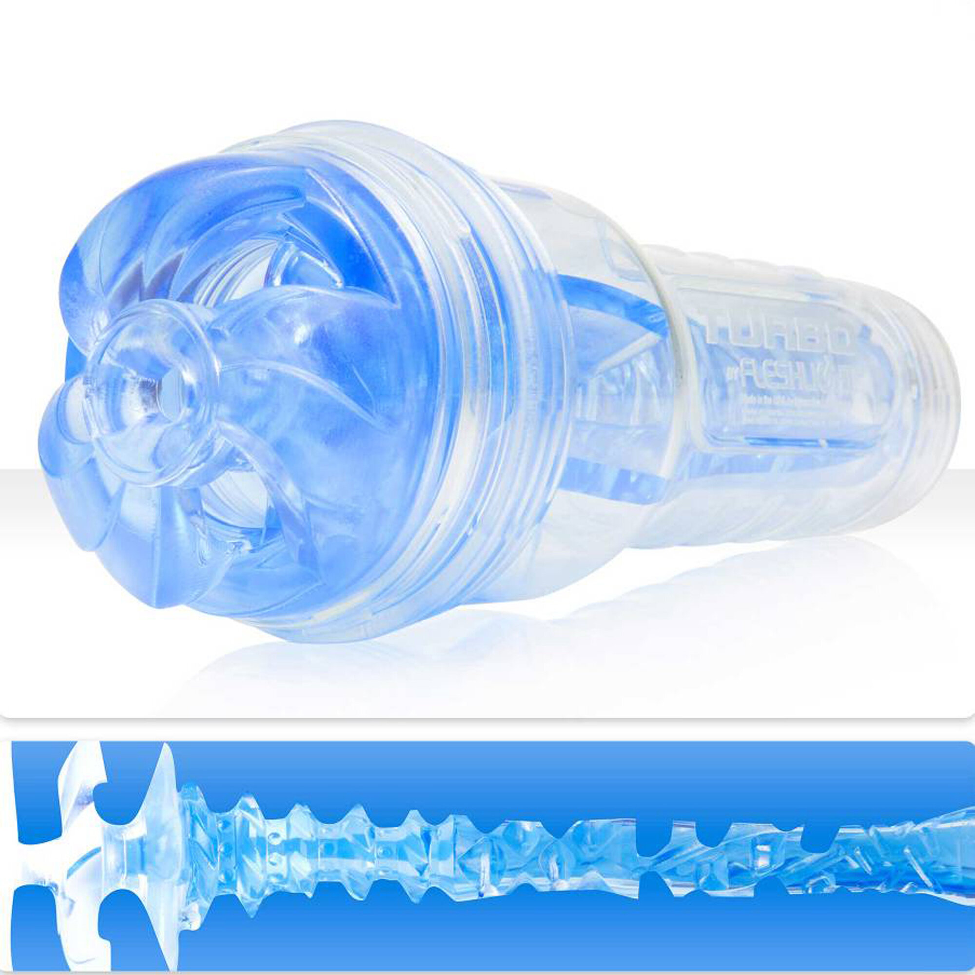 FleshLight Мастурбатор Fleshlight Turbo - Thrust Blue Ice, нежно-голубой