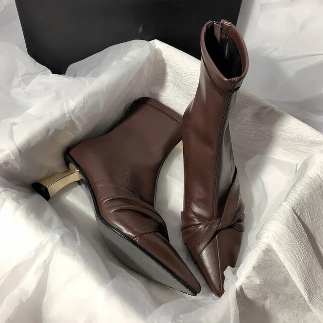 MOOCIE Современные сапоги из лакированной кожи, дизайнерский бренд класса люкс, новинка 2024 года, зимние сапоги Ankel Bow, свадебное платье, гладиаторские туфли для женщин