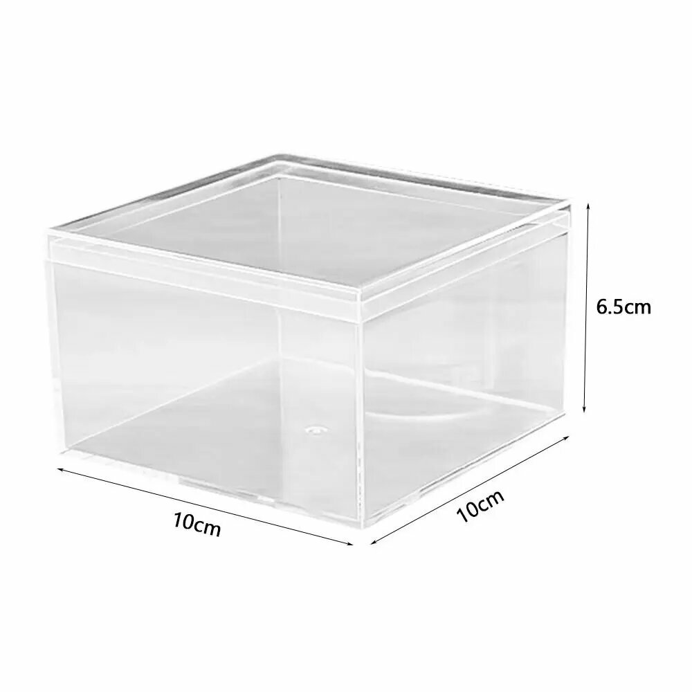 Прочная коробка для хранения разных размеров, квадратная акриловая акриловая ювелирная косметика, защитная витрина, прозрачная упаковочная коробка, декор для вечеринки, Белый MMJYSLIM