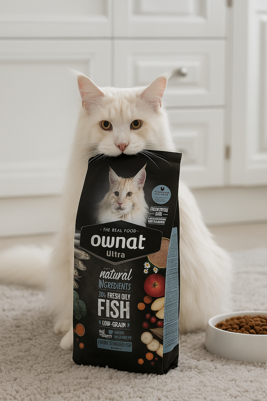 Ownat Ultra Сухой корм для стерилизованных кошек старше 7 лет, с рыбой, 3 кг