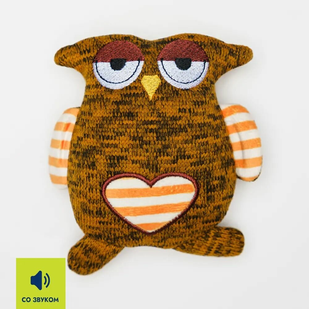 Игрушка для собак Rurri "Сова", для активных игр, для мелких пород, 10 см