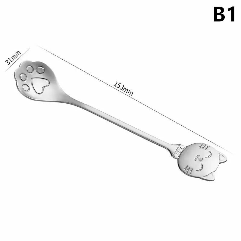 Креативная ложка с кошачьим когтем, мороженое, торт, десертная чайная ложка, ложки, посуда, кухонные аксессуары, ложка для смешивания кофе из нержавеющей стали