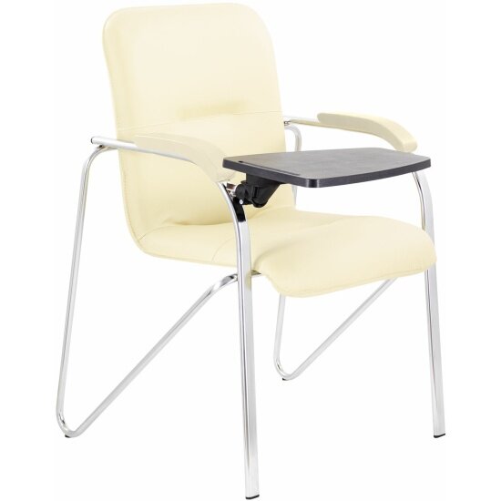 Кресло офисное Brabix "Samba CF-108 BOX-2" со столом, хром каркас, кожзам бежевый, разобрано, 533219