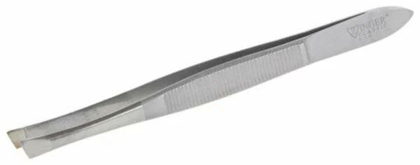 Косметический пинцет Zinger скошенный для бровей, качественная сталь