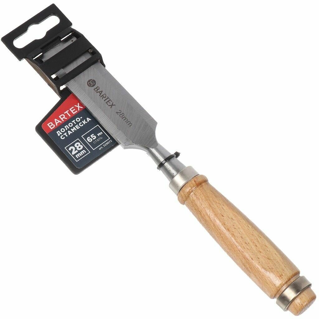 Долото-стамеска Bartex 28 мм, деревянная рукоятка, сталь