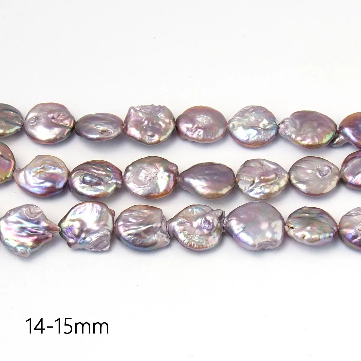 Фиолетовые натуральные пресноводные жемчуг бусины 14-15 мм