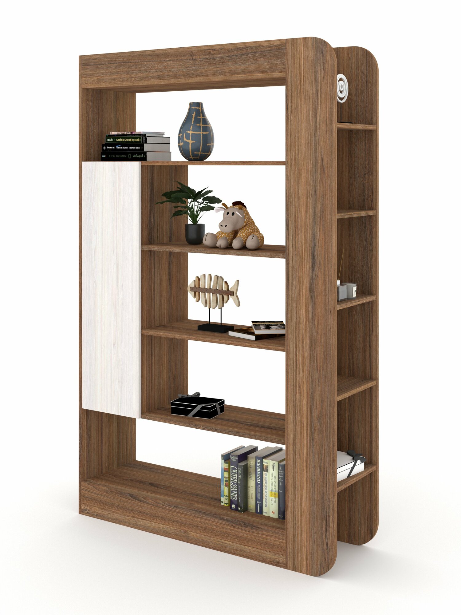 Есэндвич Альт Лаворо Стеллаж, перегородка для зонирования 120х190х35 см (Дуб аризона/Анкор белый)