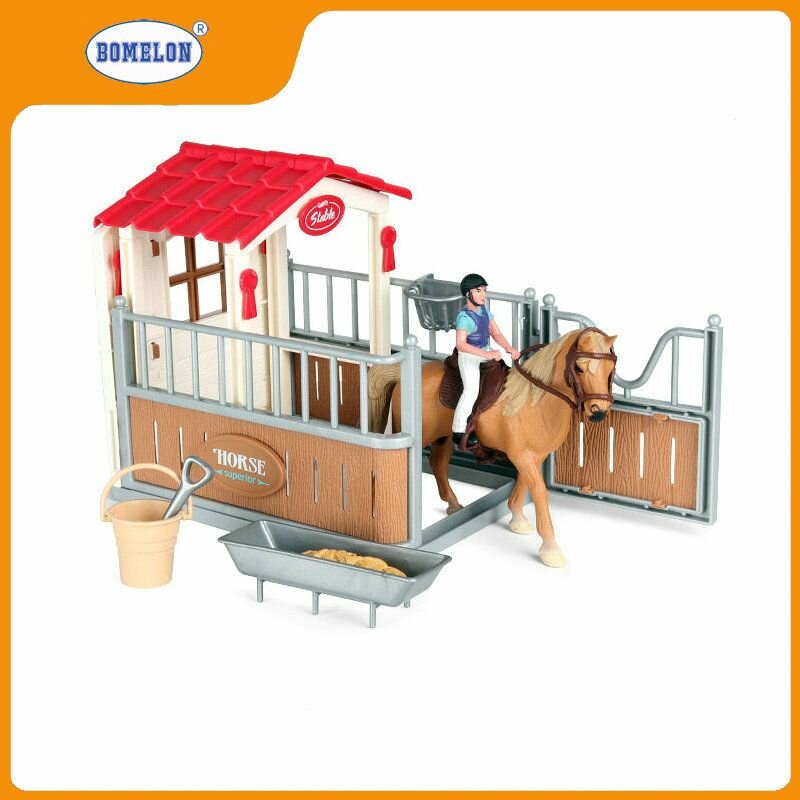 Реалистичный всадник, Жокей, Прекрасная модель конюшни для лошадей, игровой набор, фигурки животных, детские игрушки своими руками для девочек и мальчиков