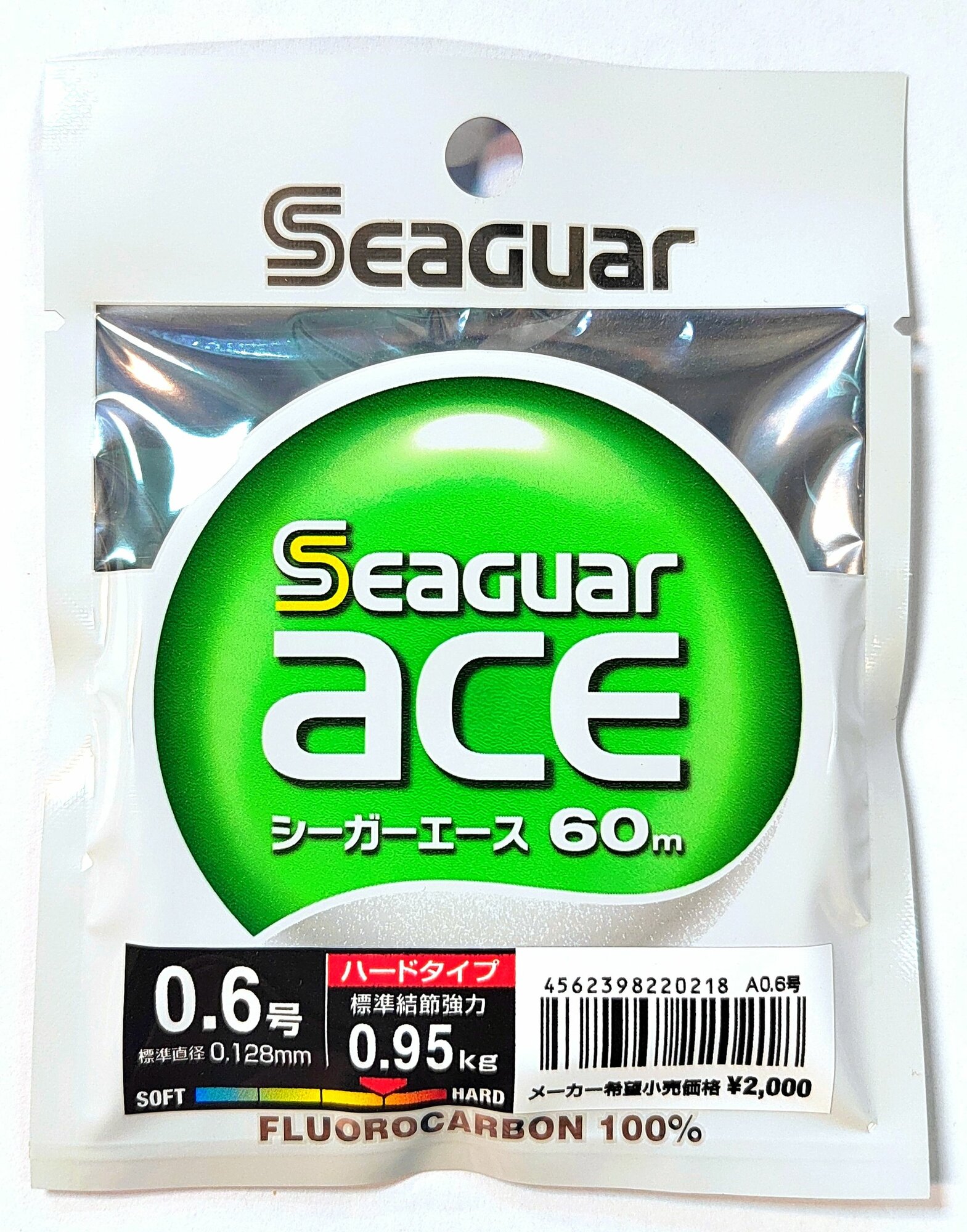 100% Флюорокарбон Seaguar Ace 60м. #0.6 (0,95кг/0,128мм.) белый, прозрачный