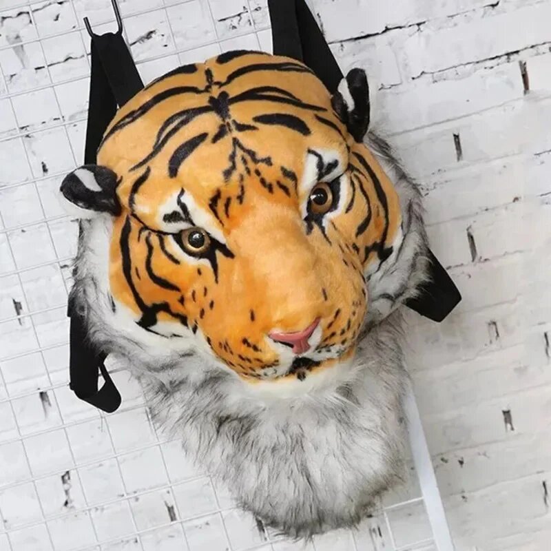 GD Сумка на плечо с головой тигра, рюкзак со львом 2025 года, уличный тренд, забавная индивидуальная звезда, такая же большая вместительная дорожная сумка унисекс для пары Yellow Tiger Big