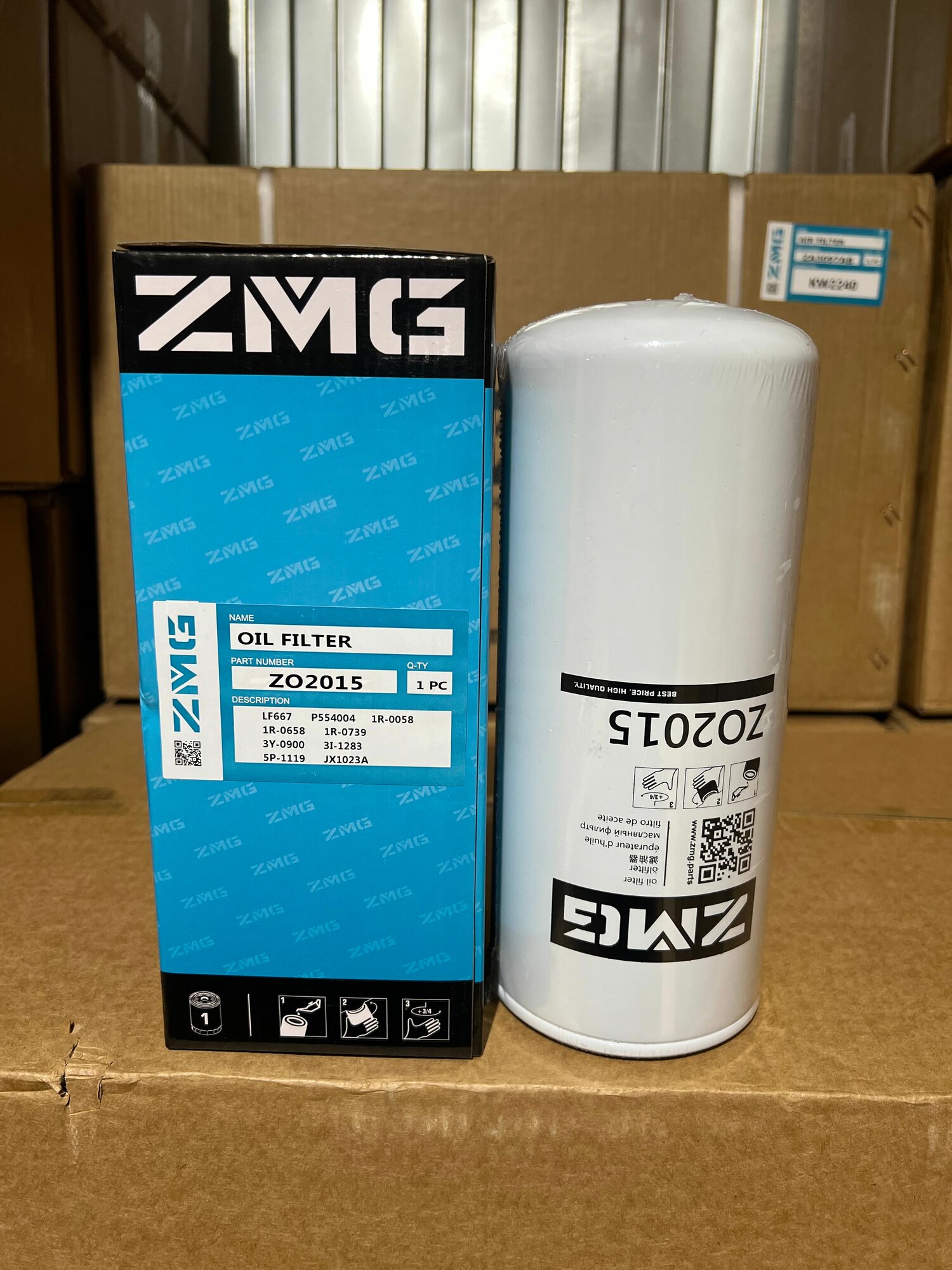 Фильтр масляный ZMG ZO2015 (ST10480; LF667; LF9667; LF3379; P554004; ZO2015) CASE CATERPILLAR, МАЗ MAN LIUGONG, NEW HOLLAND HOWO